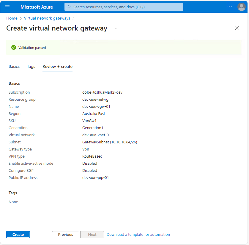 Getting Started with an Azure Site-to-Site VPN